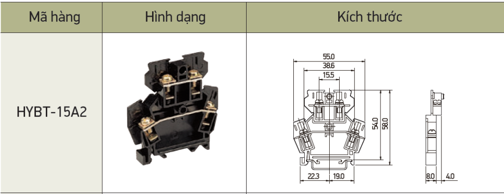 Cầu đấu HYBT-15A2 | chính Hãng Hanyoung - xuất xứ Hàn Quốc
